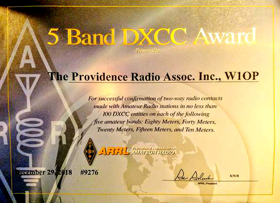 Providence Radio Association, Amateur Radio Station W1OP, founded in 1919